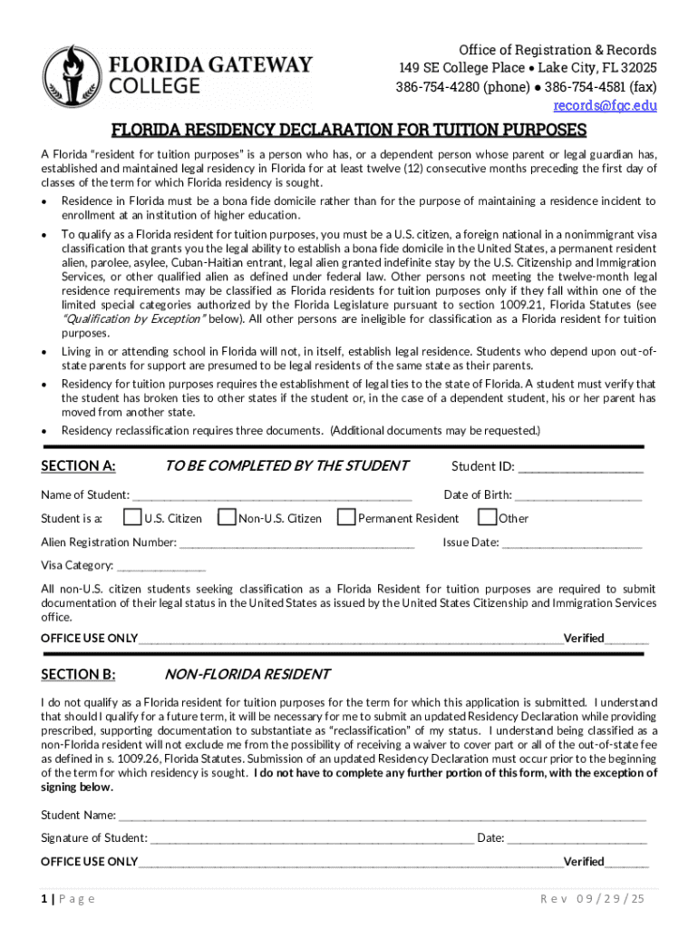 Fillable Online Florida-Residency-Declaration-Form. ... Fax Email Print - pdfFiller