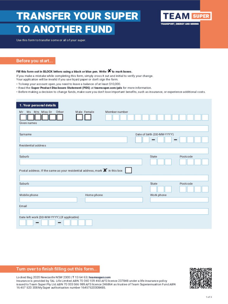 Fillable Online Transferring Your Super - How To Fill Out The ATO ...