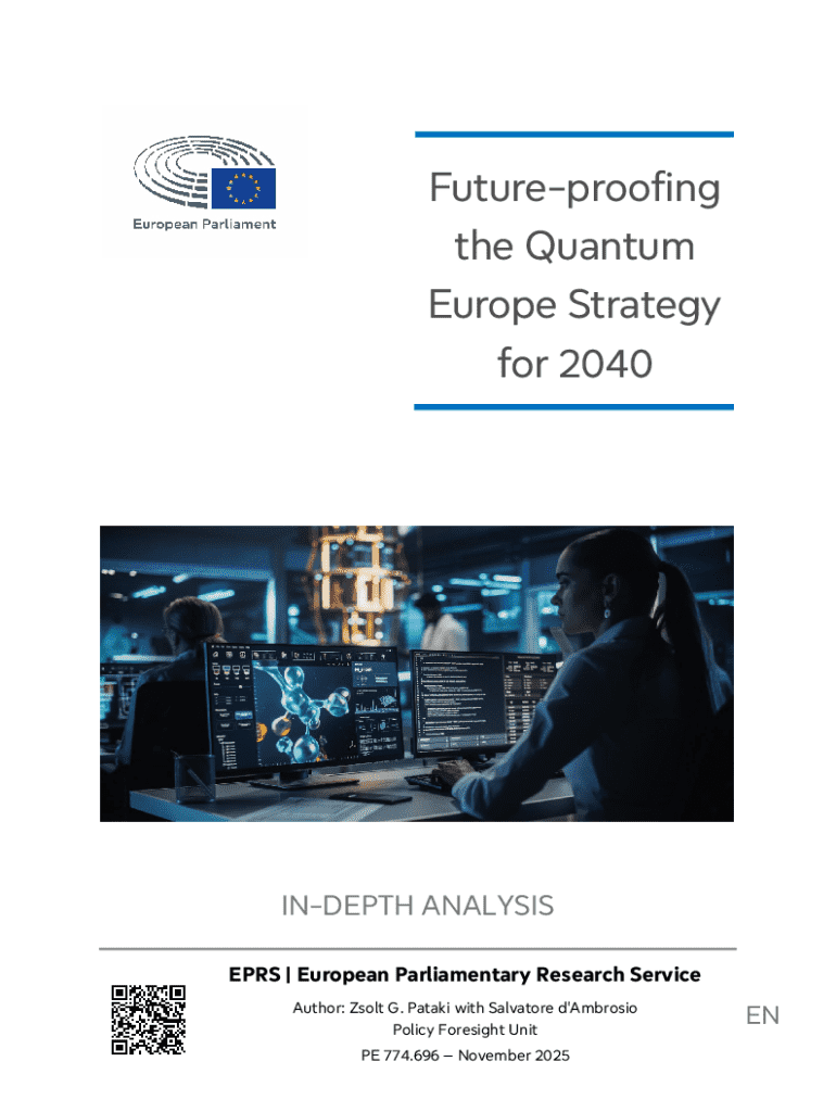 Fillable Online Future-proofing the Quantum Europe Strategy for 2040 Fax Email Print - pdfFiller