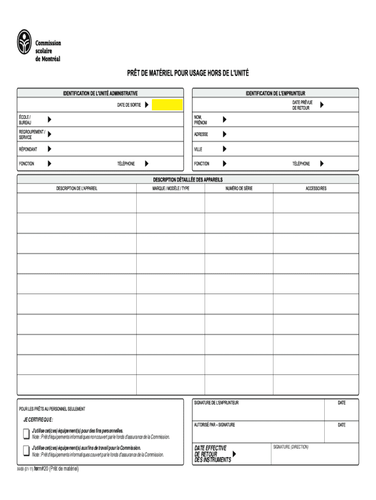 Remplissable en ligne DATE EFFECTIVE DE RETOUR DES INSTRUMENTS form ... Fax Email Imprimer ...