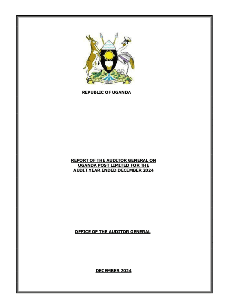 Fillable Online the republic of uganda - Office of the Auditor General ...