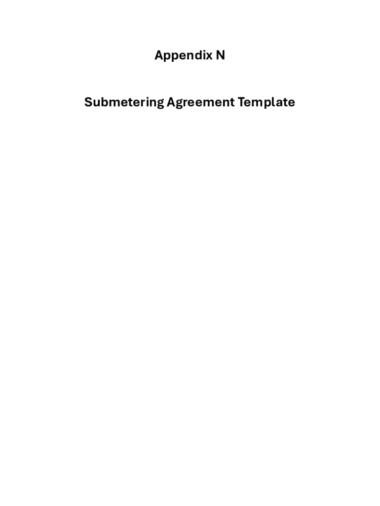 Fillable Online Appendix N Submetering Agreement Template Fax Email Print - pdfFiller