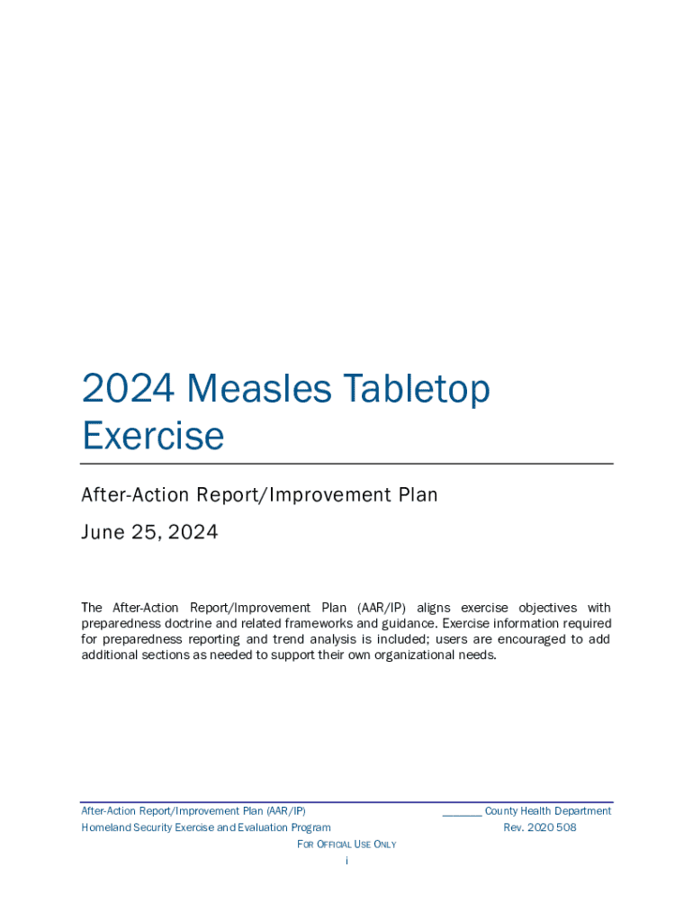 Fillable Online After-Action Report/Improvement Plan Template. After ...