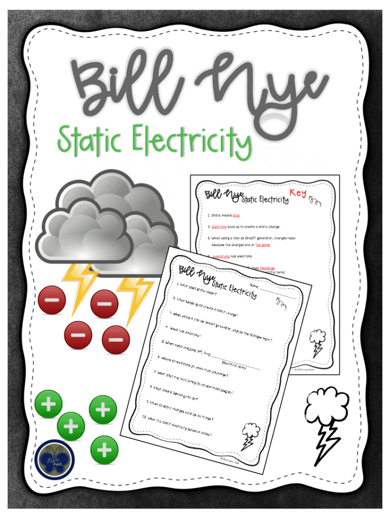 Fillable Online Bill Nye Static Electricity Worksheets by Love Duck Fax ...