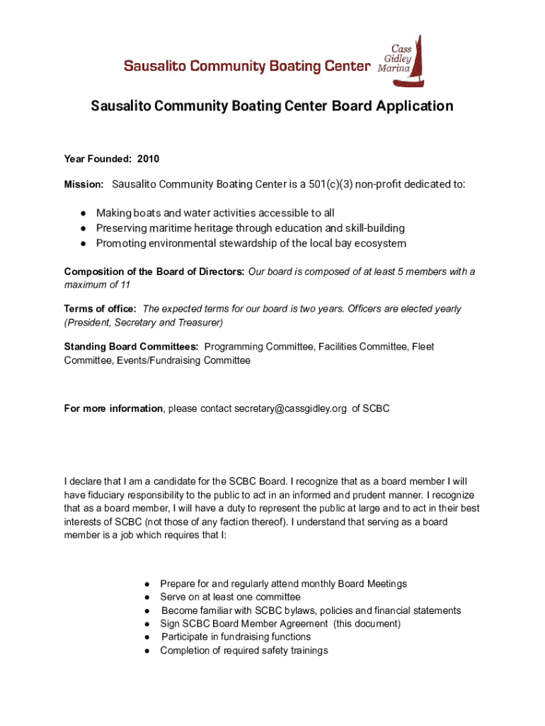 Fillable Online 2026 Board of Directors Application Fax Email Print ...