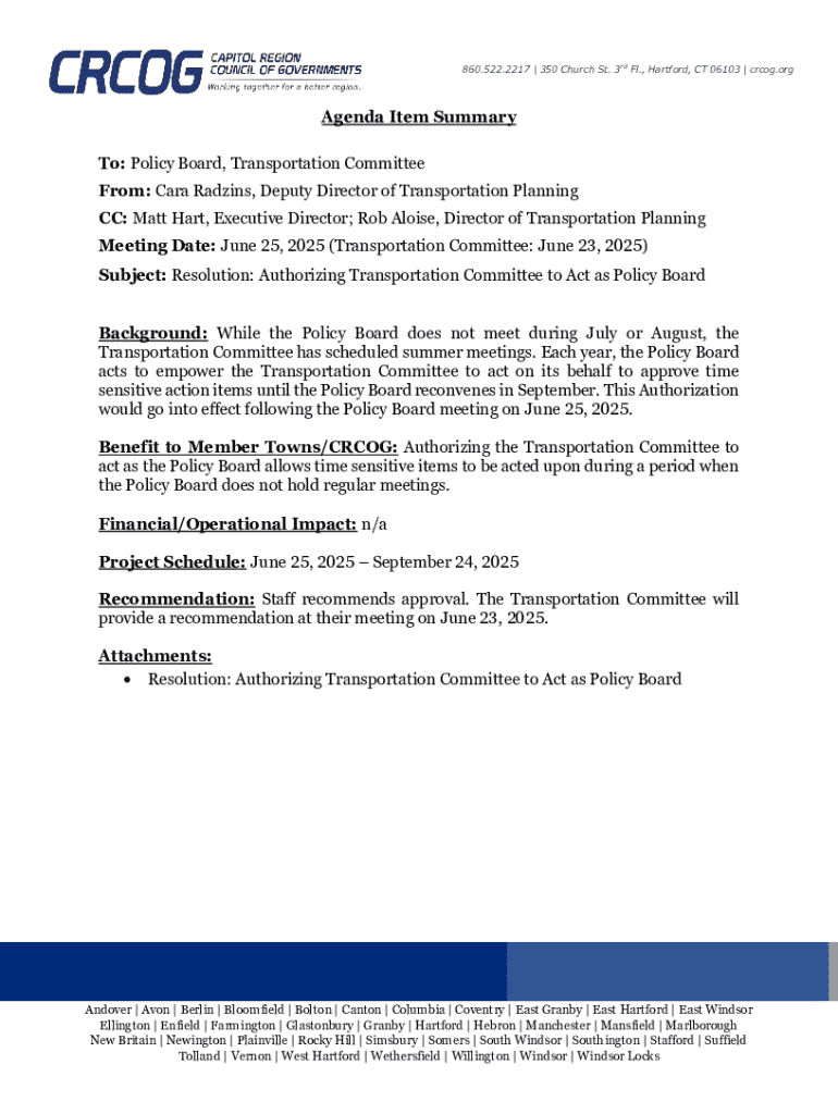 Fillable Online Cara Radzins, Deputy Director of Transportation ...