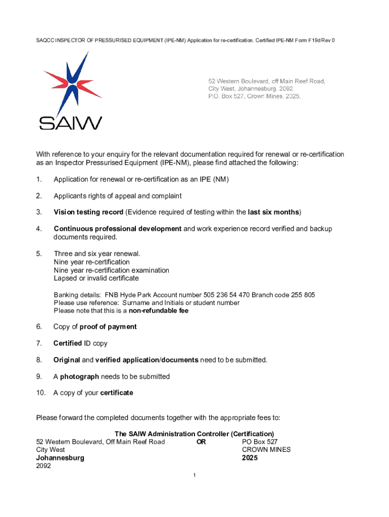 Fillable Online Application for Renewal -Certified IPE NM Form Fax ...