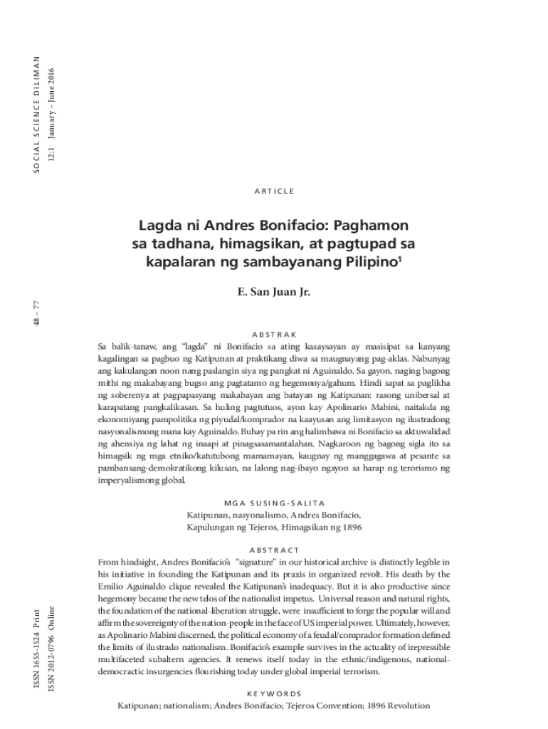 Fillable Online Lagda ni Andres Bonifacio. ABSTRAK ABSTRAK Sa balik ...