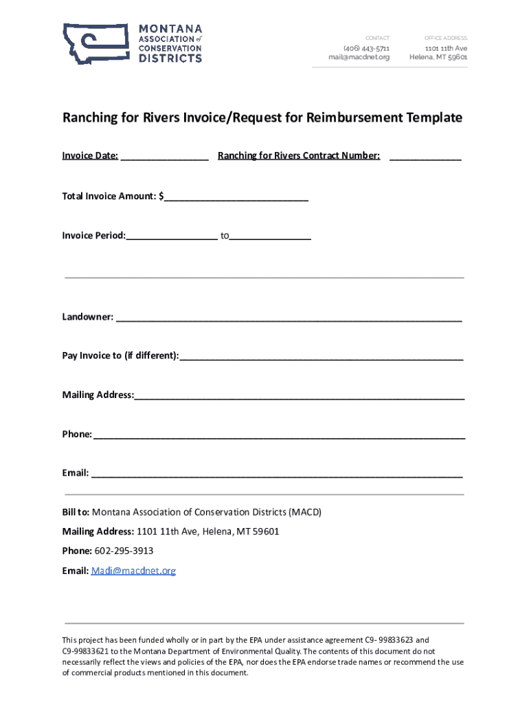 Fillable Online 2026 Ranching for Rivers Invoice Template.docx Fax ...