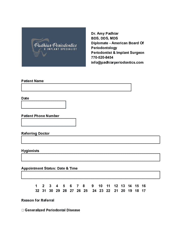 Fillable Online Doctor Referrall Form Fax Email Print - pdfFiller