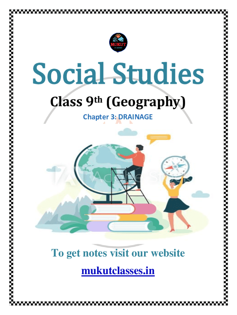 Fillable Online Drainage notes for CBSE class 9 Geography. Drainage ...