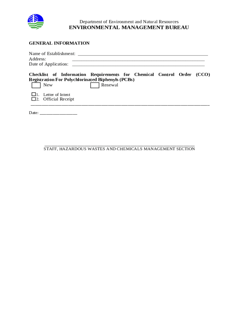 3. Chemical Control Order (CCO) Registration Certificate .. ... Doc ...