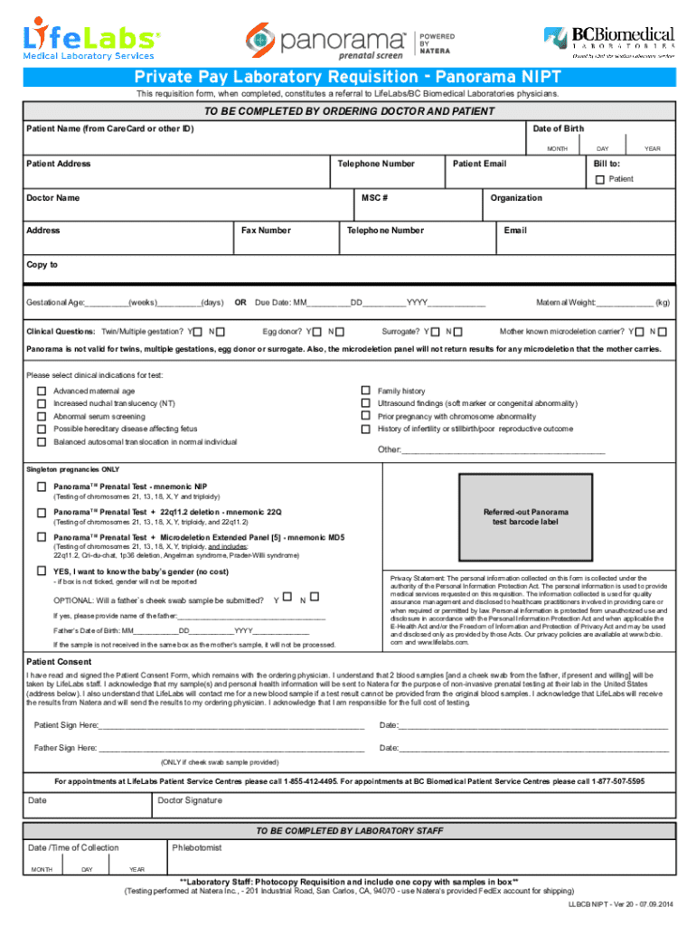 Fillable Online Lab Requisition Form Bc - Fill Online, Printable ...