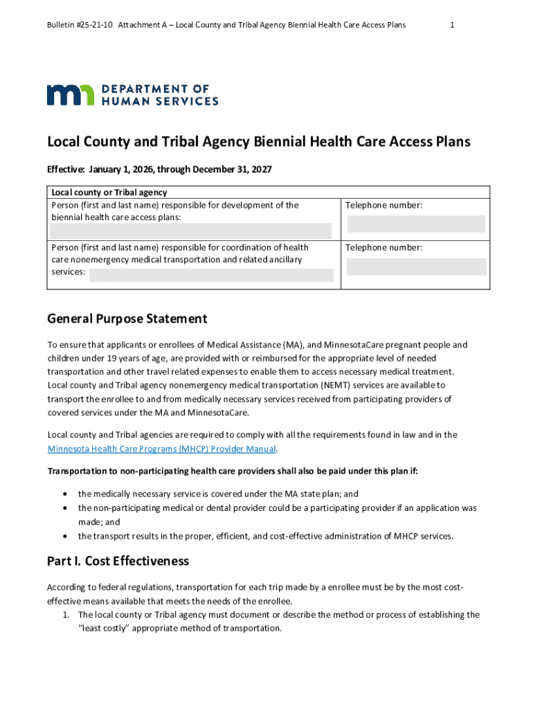 Fillable Online Local County and Tribal Agency Biennial Health Care ...