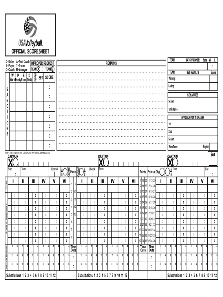 Fillable Online instructions for - using the official usav indoor score ...