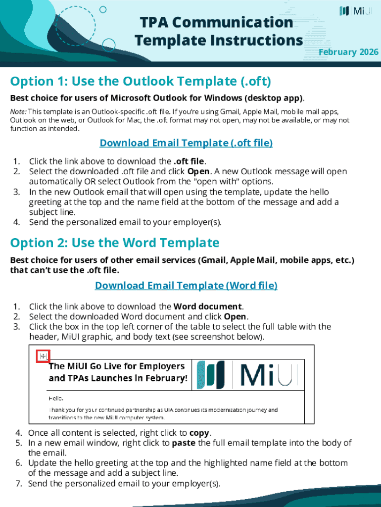 TPA Communication Template - Blank Fillable Template | Fill Out, Print ...