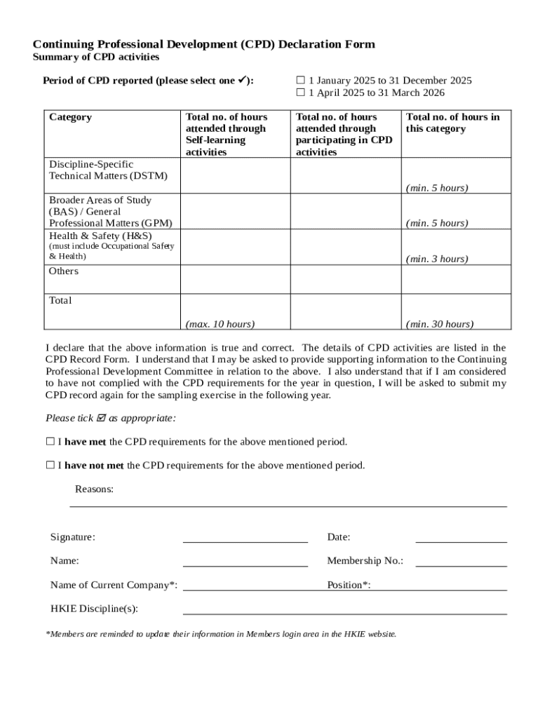 IA CPD Declaration Doc Template | pdfFiller