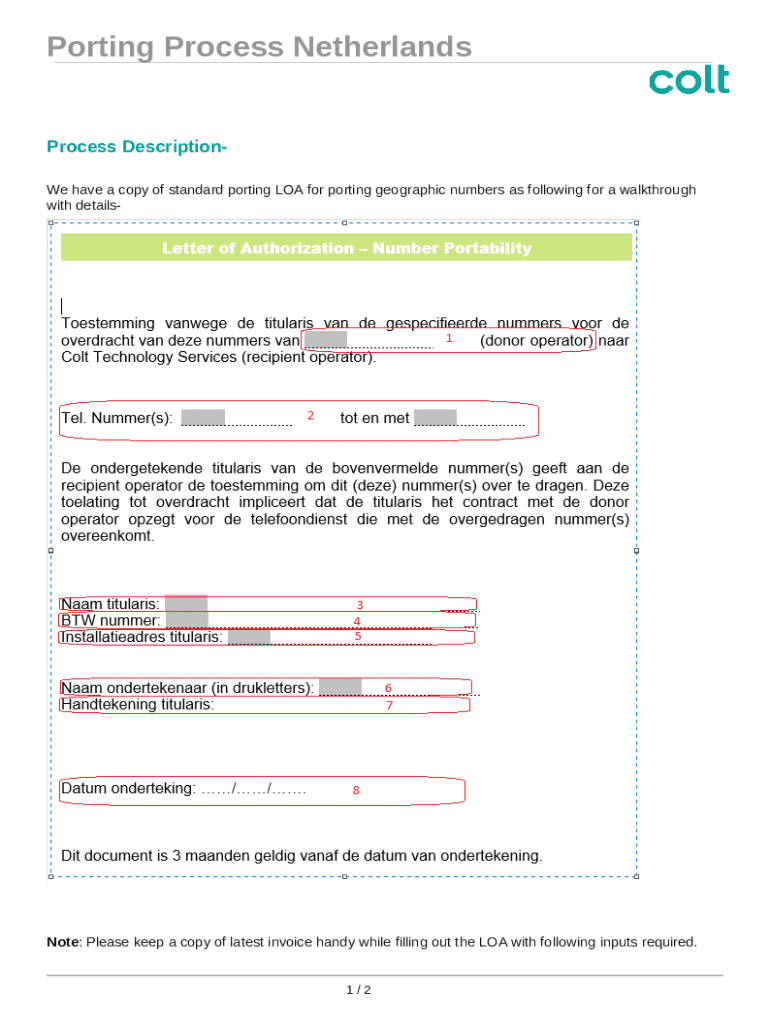 Netherlands Porting LOA - Blank Fillable Template | Fill Out, Print ...