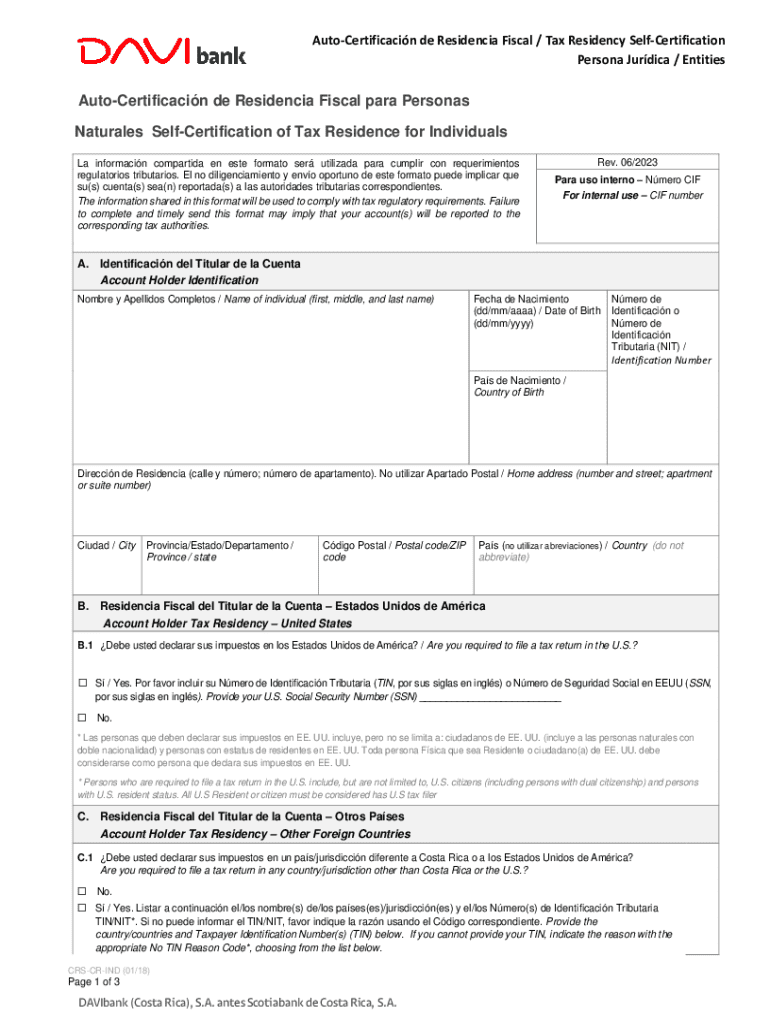 Tax Residency Self-Certification Form - Fill Out, Sign & Share Online ...