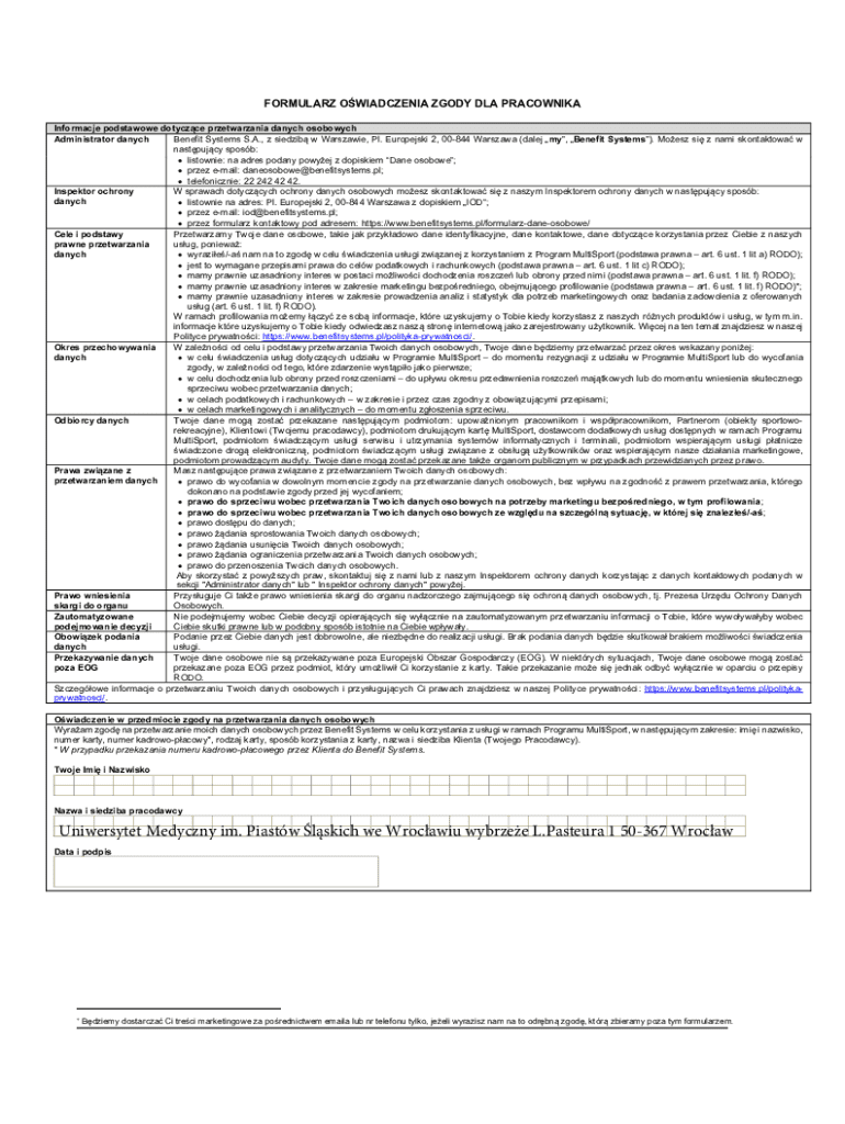 Fillable Online EMPLOYEE CONSENT DECLARATION FORM Fax Email Print ...