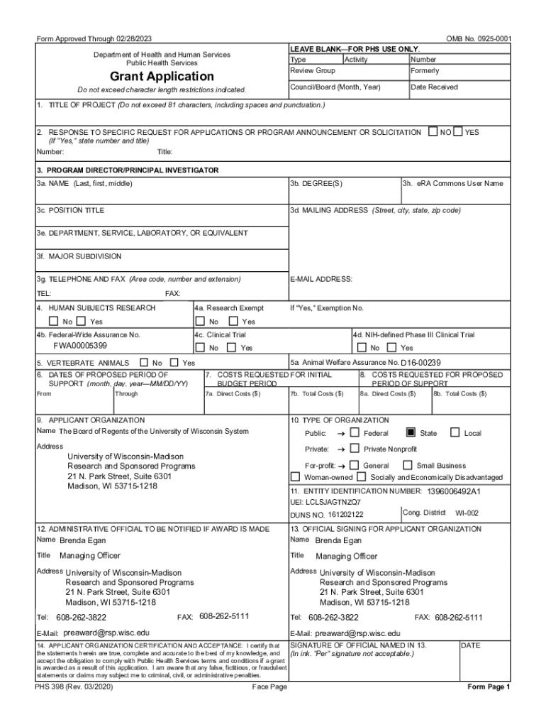US Federal Grant Application Form - Blank Fillable Template | Fill Out ...