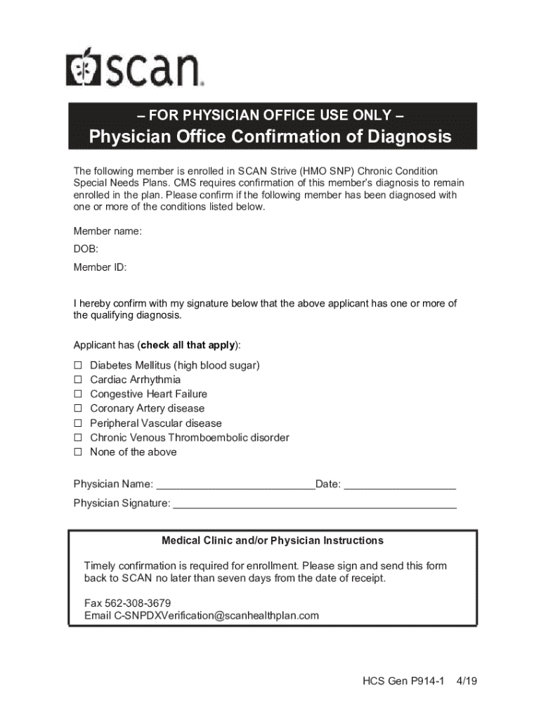 Physician Office Confirmation of Diagnosis - Fill Out, Sign & Share ...