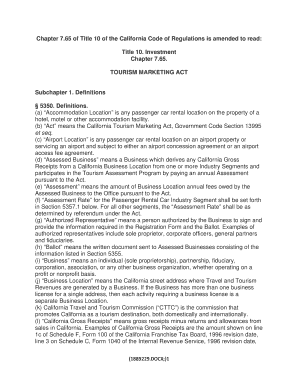 Fillable Online 65 of Title 10 of the California Code of Regulations is ...