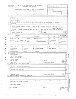 Fillable Online hpo ncdcr S: In I - North Carolina State Historic ...
