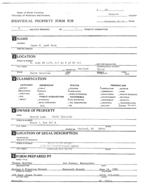 Fillable Online hpo ncdcr OPERTY - North Carolina State Historic ...