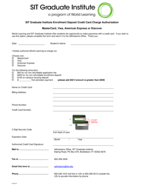 Fillable Online graduate sit SIT Credit Card formdoc - graduate sit Fax ...