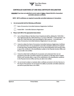 Fillable Online ynhh DEACSR Declaration Form - Yale-New Haven Hospital ...