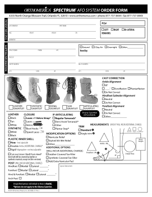 Fillable Online Spectrum Gauntlet - Orthomerica Fax Email Print - pdfFiller