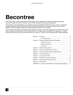 Fillable Online Ward Profile for Becontree Fax Email Print - pdfFiller