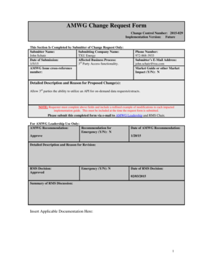 Fillable Online TX SET Change Control Request Form Fax Email Print ...