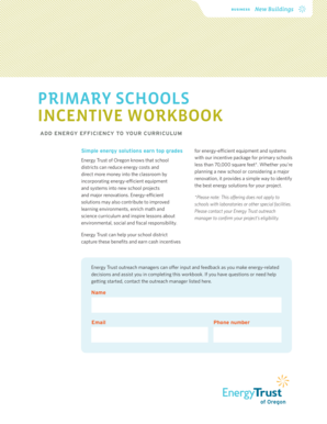 Fillable Online energytrust Primary Schools Incentive Workbook - Energy Trust of Oregon ...