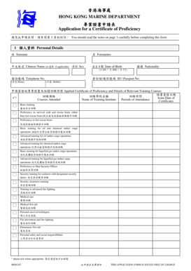 Fillable Online mardep gov Application for a Certificate of Proficiency ...