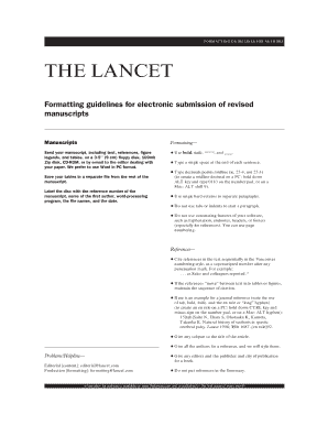The Lancet Formatting Guidelines - Fill Online, Printable, Fillable ...