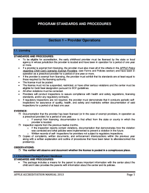 Fillable Online faccm Self-evaluation segment of APPLE Accreditation ...