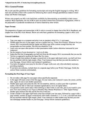 Fillable Online earlham MLA General Format Fax Email Print - pdfFiller