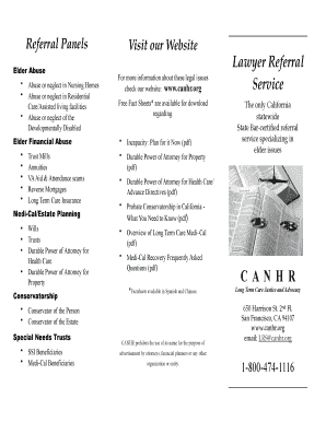 Fillable Online canhr Referral Panels Fax Email Print - pdfFiller