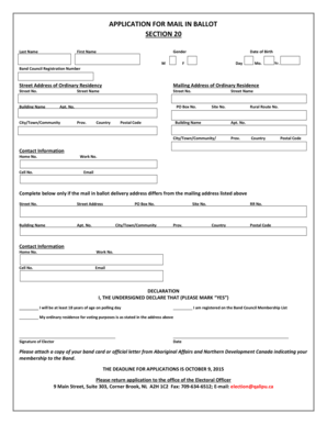 Fillable Online The mail-in-ballot application Fax Email Print - pdfFiller