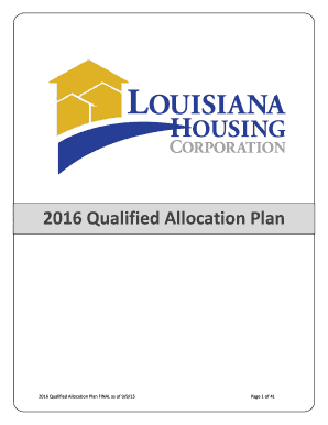 Fillable Online lhc la 2016 Qualified Allocation Plan 2016 Qualified ...