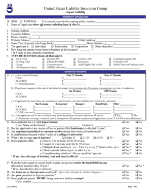 Fillable Online Liquor Liability Application - Savandykcom Fax Email ...