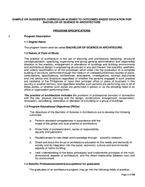 Fillable Online ched gov Bachelor of Science in Architecture Fax Email ...