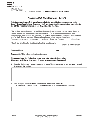 Fillable Online STUDENT THREAT ASSESSMENT PROGRAM Fax Email Print ...