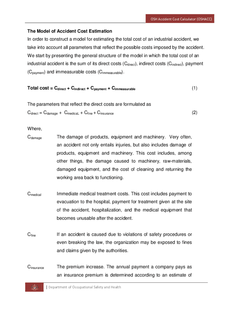 Fillable Online Analysis of accident cost and comparison with available ...