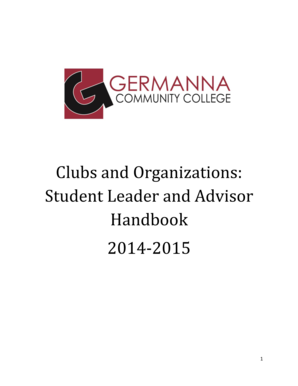 Fillable Online germanna Student Activities Handbook 2014 - Germanna ...