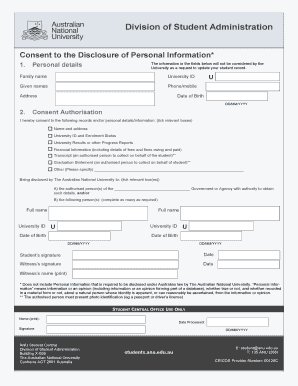 Fillable Online Consent to the Disclosure of Personal Information PDF ...