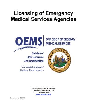 Fillable Online wvoems Licensing of Emergency - wvoems Fax Email Print ...