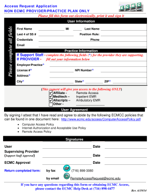 Fillable Online ecmc Non-ECMC Provider/Practice Access Request Form ...